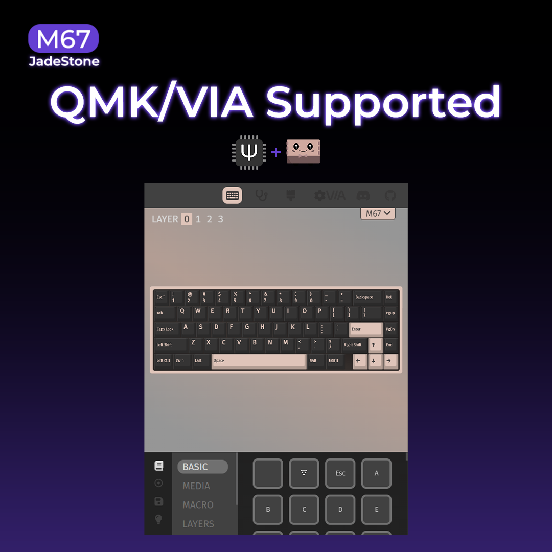 XVX M67 JadeStone Mechanical Keyboard With IMD-Tech Keycaps (Stellar W ...