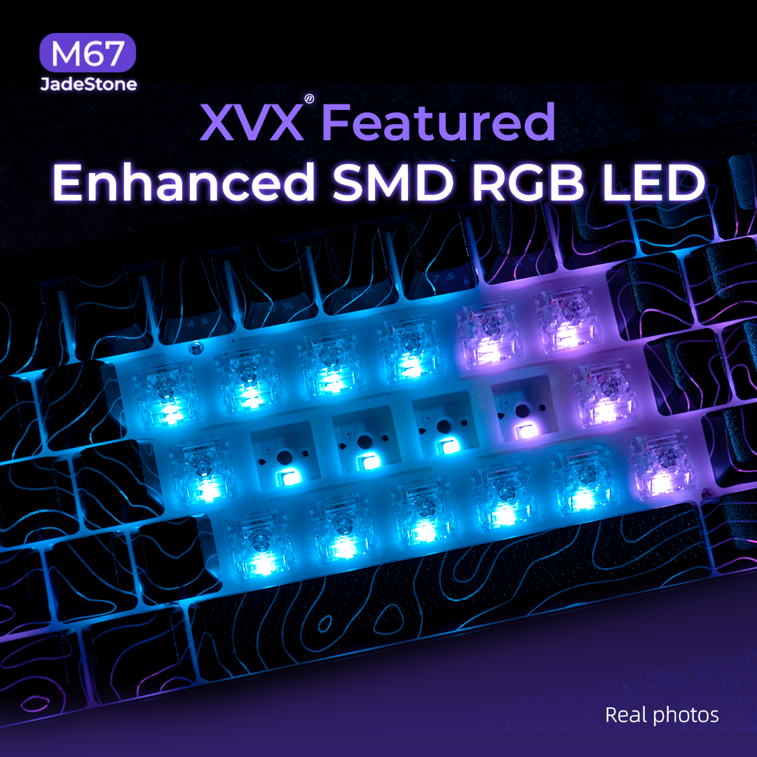 XVX M67 JadeStone Mechanical Keyboard With IMD-Tech Keycaps (Stellar W ...